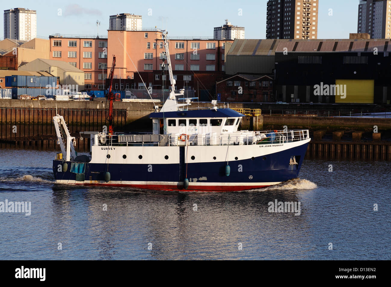 SEPA boat Sir John Murray sailing on the River Clyde in Glasgow ...