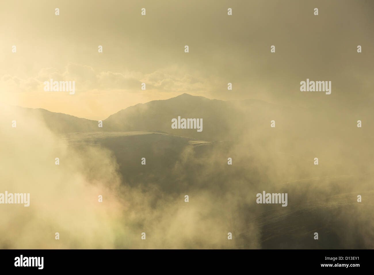 Mist from Helvellyn summit, Lake District, UK Stock Photo - Alamy