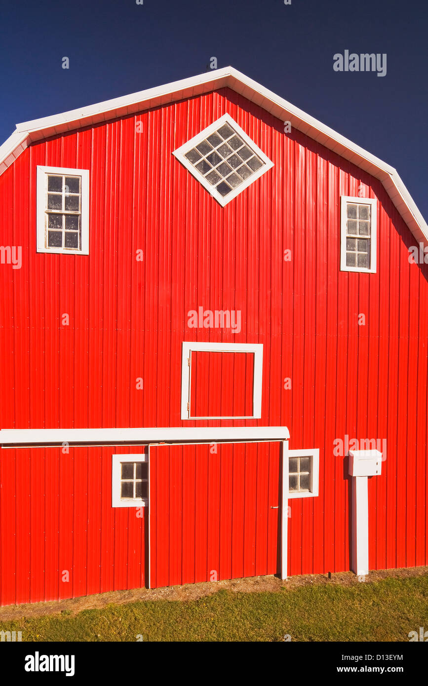 Exterior Of Red Barn; Woseley Saskatchewan Canada Stock Photo - Alamy