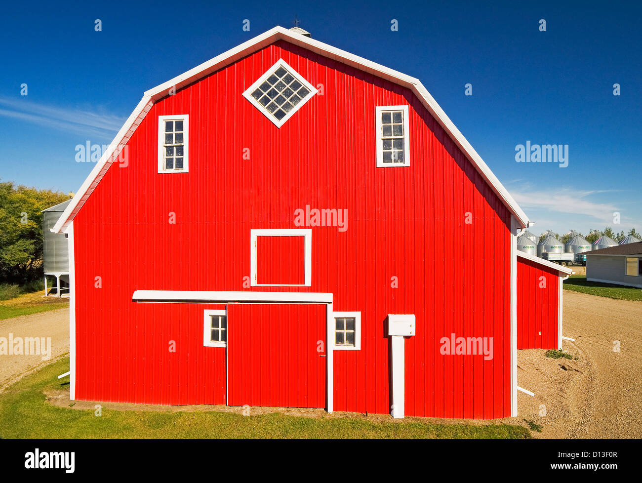Exterior Of Red Barn; Woseley Saskatchewan Canada Stock Photo - Alamy