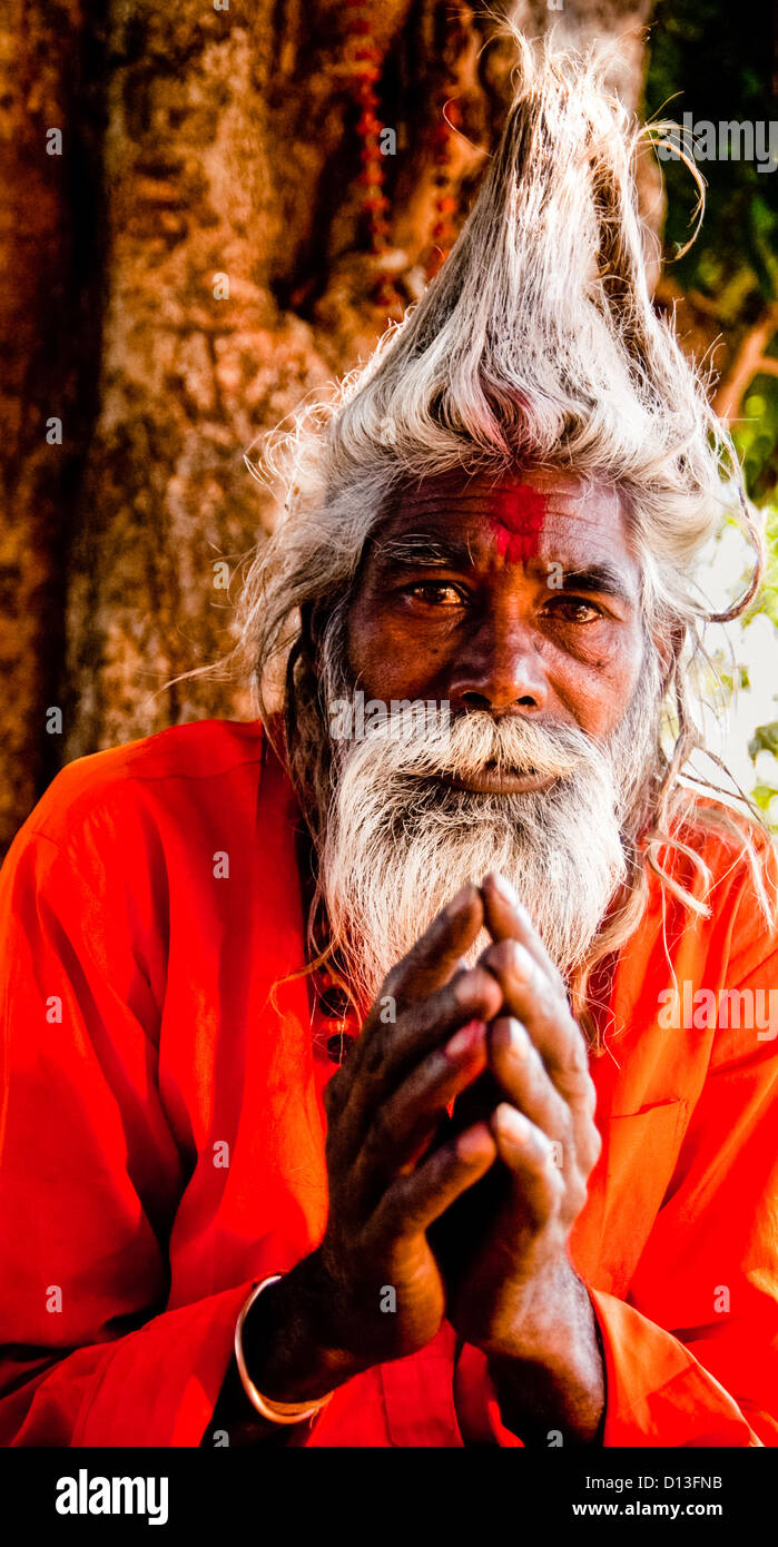Holy man praying in Orissa, India Stock Photo - Alamy
