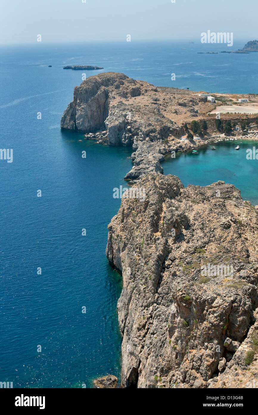 St. Paul's bay in Lindos (Rhodes island, Greece Stock Photo - Alamy