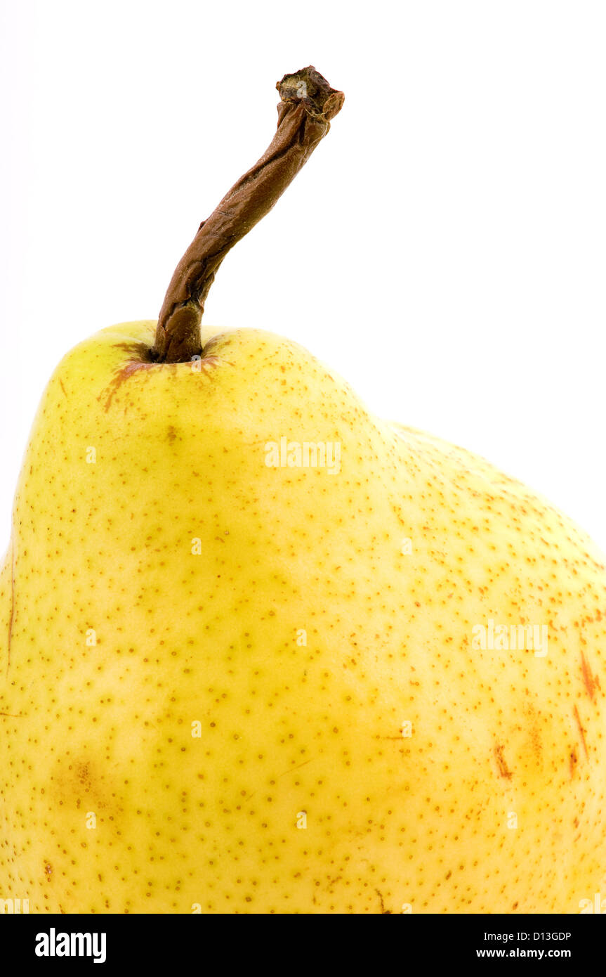 yellow pear close-up isolated on white background Stock Photo - Alamy