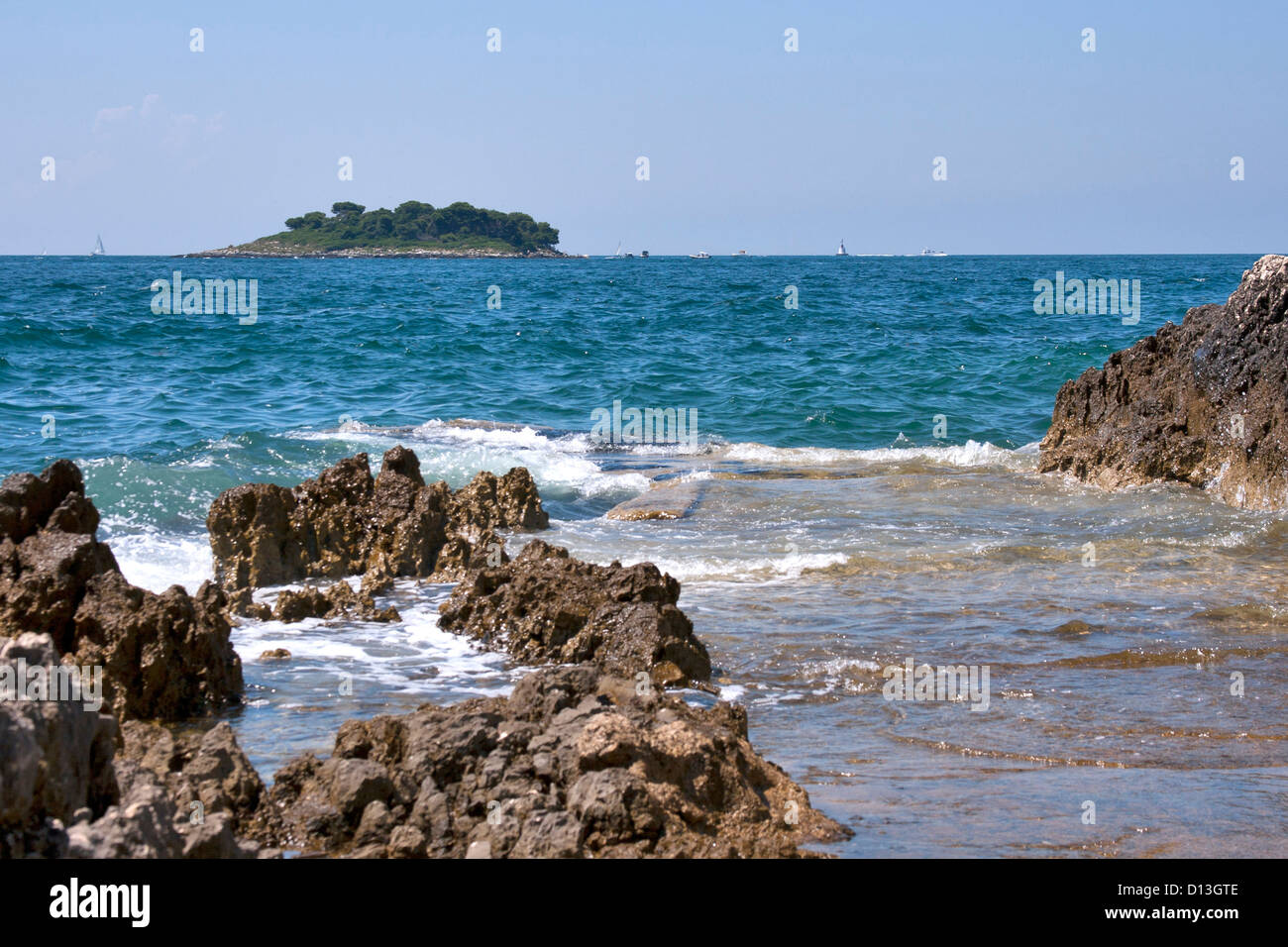 Small empty desert island near Vrsar. Istria, Croatia Stock Photo - Alamy