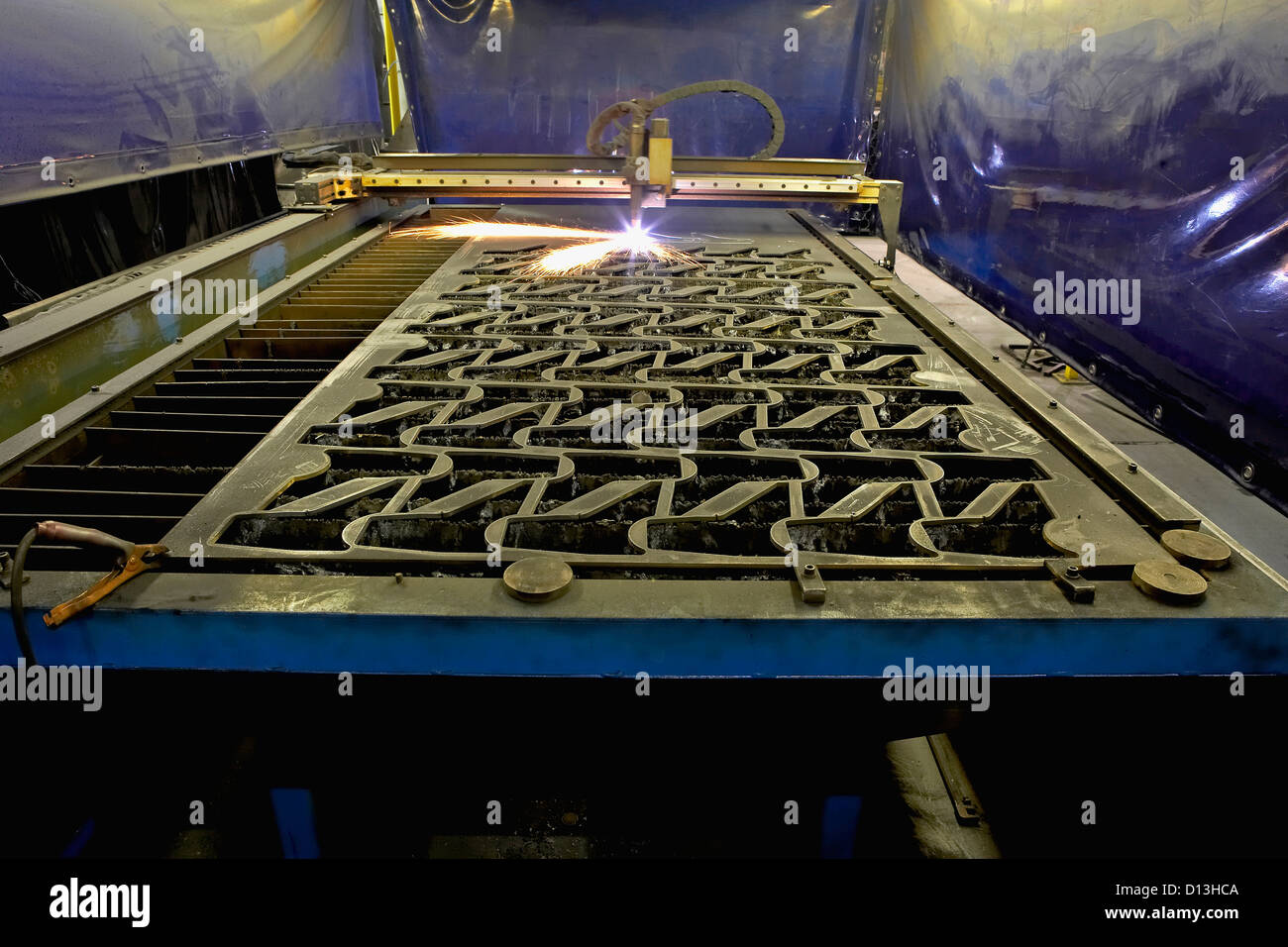 Industrial Cutting Machine In A Factory; Toronto Ontario Canada Stock ...