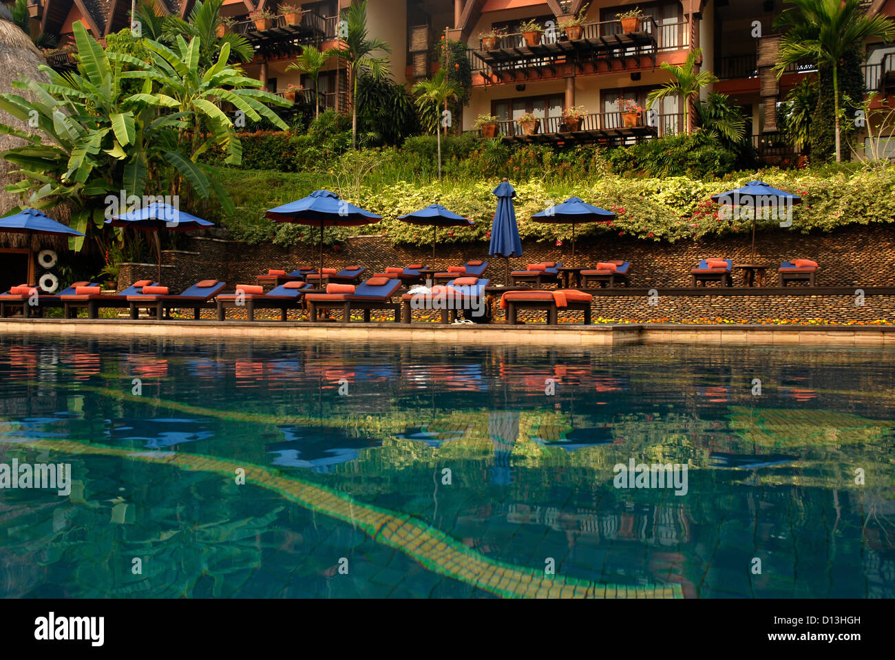 Swimming pool, green, Ruak. Hotel, Anantara, Golden Triangle, Ban Sop ...