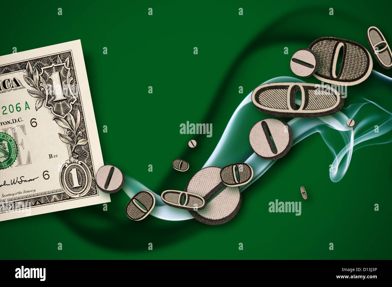 money concept financial diagram with smoke Stock Photo - Alamy