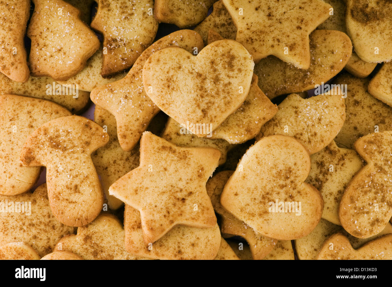 shortbread cookies with sugar and cinnamon background Stock Photo - Alamy