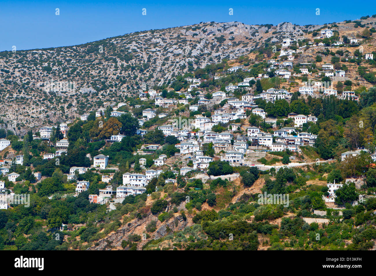 Makrinitsa village at Pelion of Greece near Volos city Stock Photo - Alamy