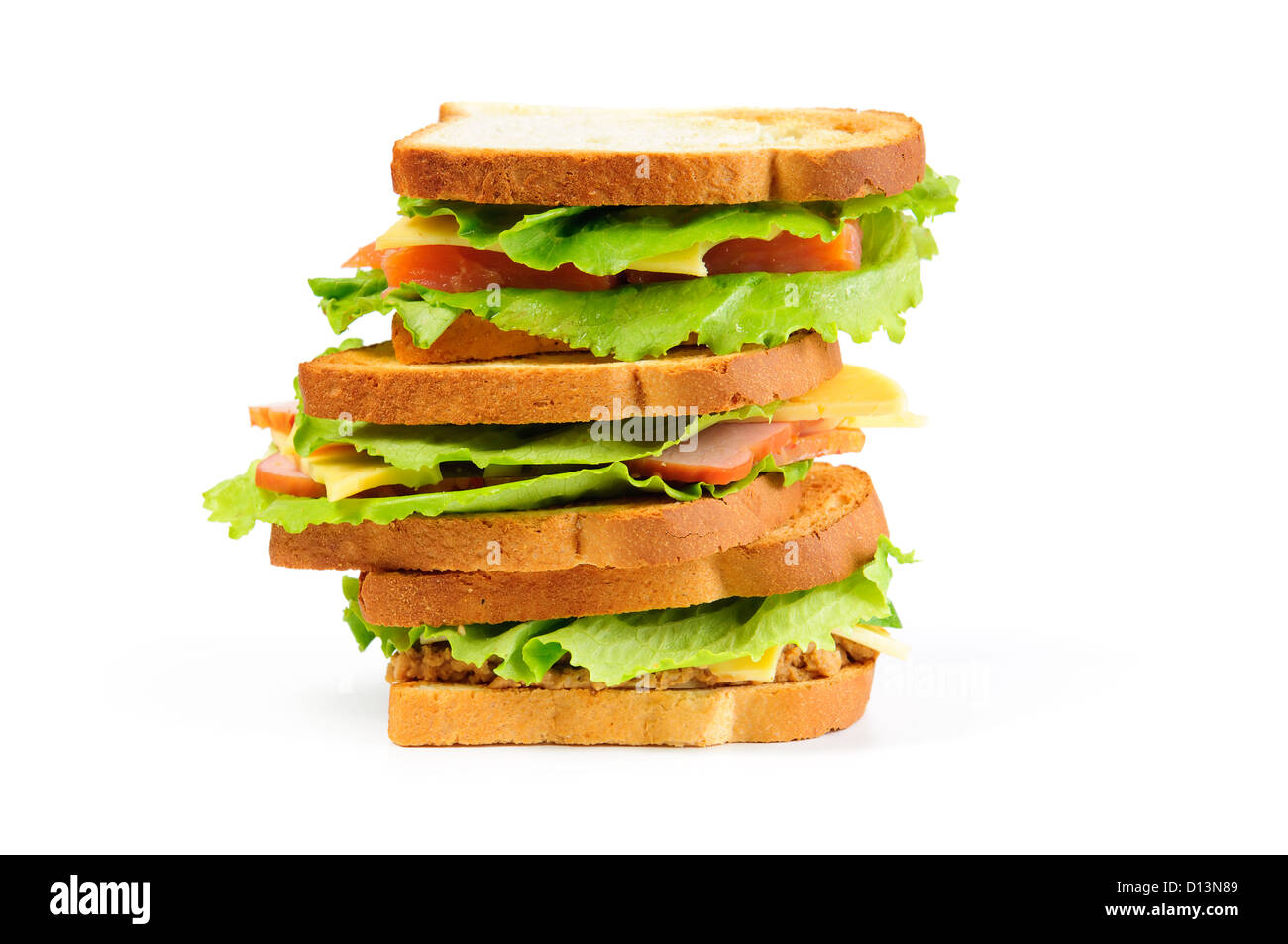 fresh sandwich on white background Stock Photo - Alamy