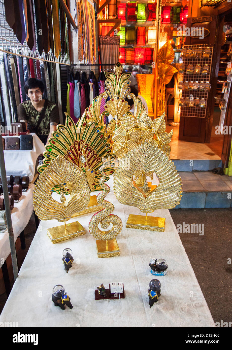 Shop at night market in Chiang Rai, northern Thailand Stock Photo - Alamy