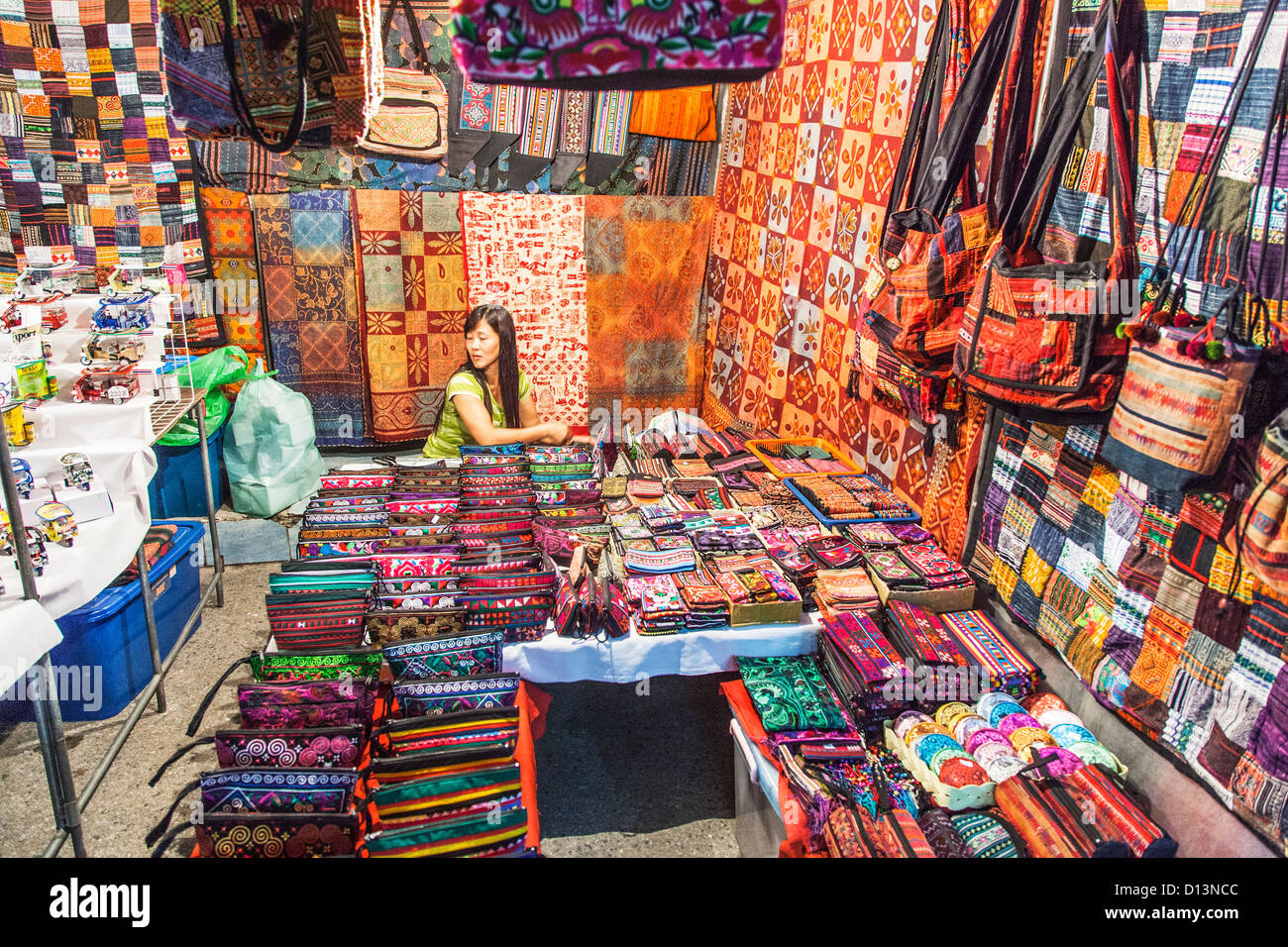 Stall at night market in Chiang Rai, northern Thailand Stock Photo - Alamy