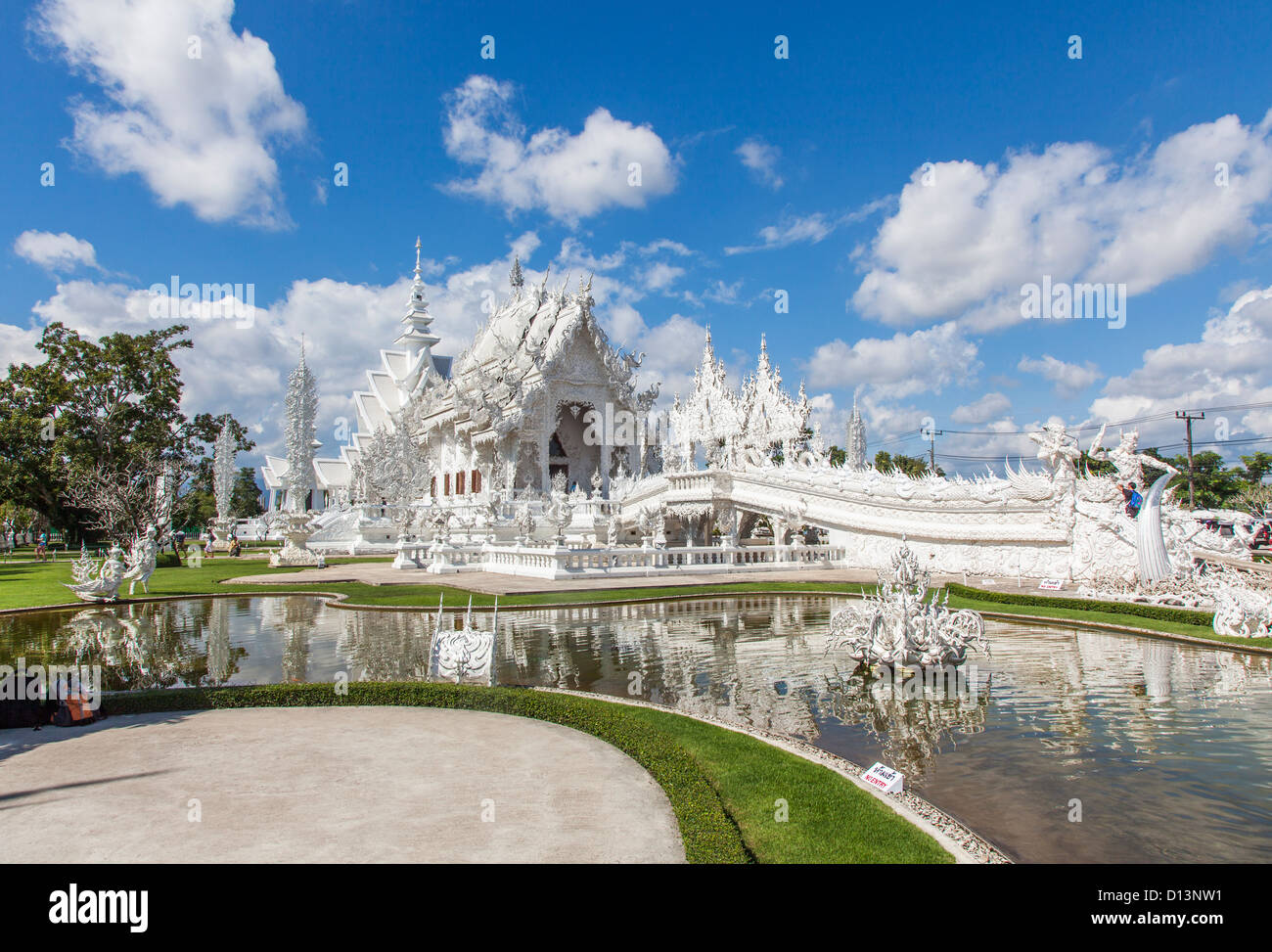 Wat Rong Khun, or White Temple, Chaing Rai, northern Thailand under ...