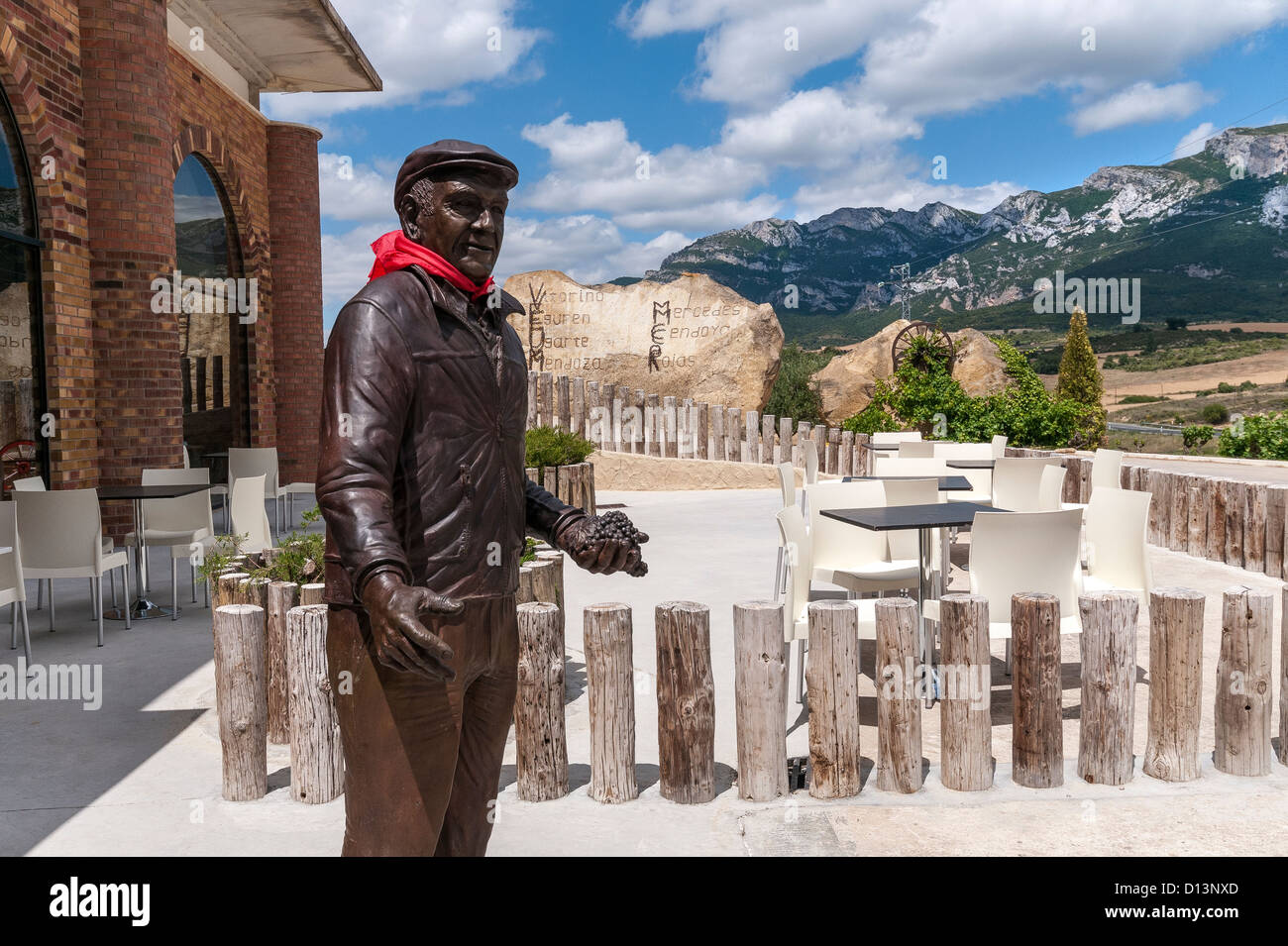 Statue of the owner of the Eguren Ugarte winery in the province of ...