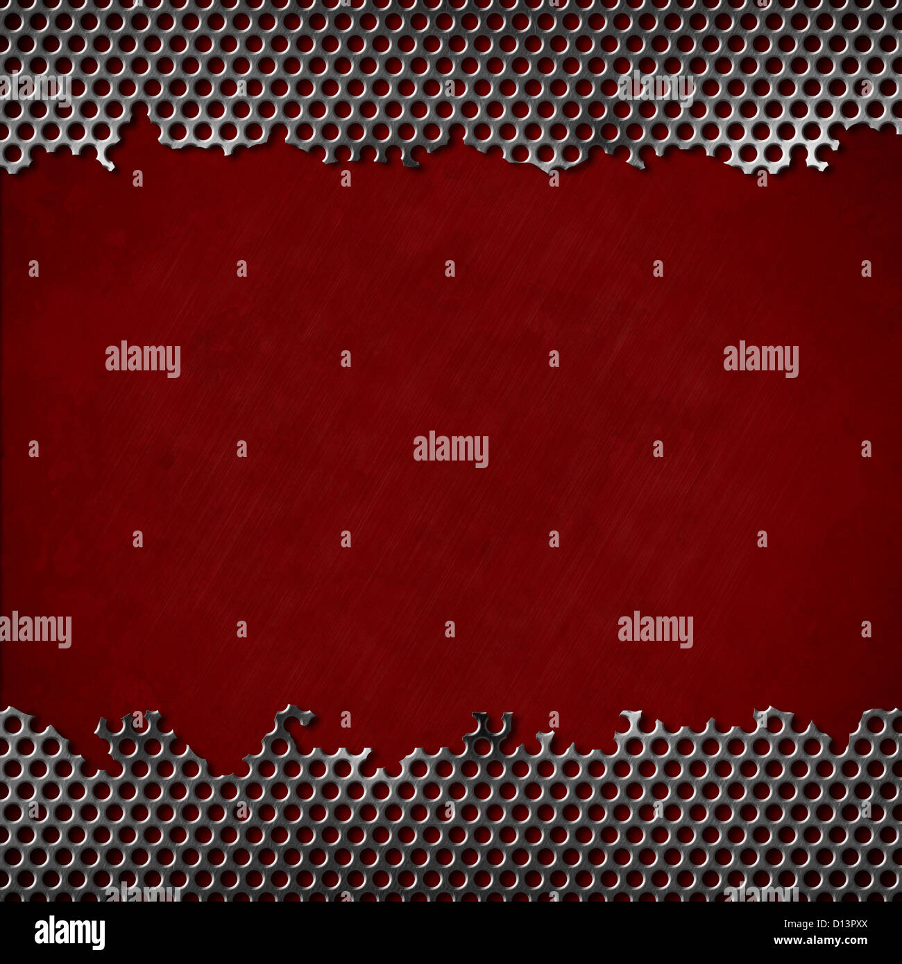 perforated metal with dark red background Stock Photo - Alamy
