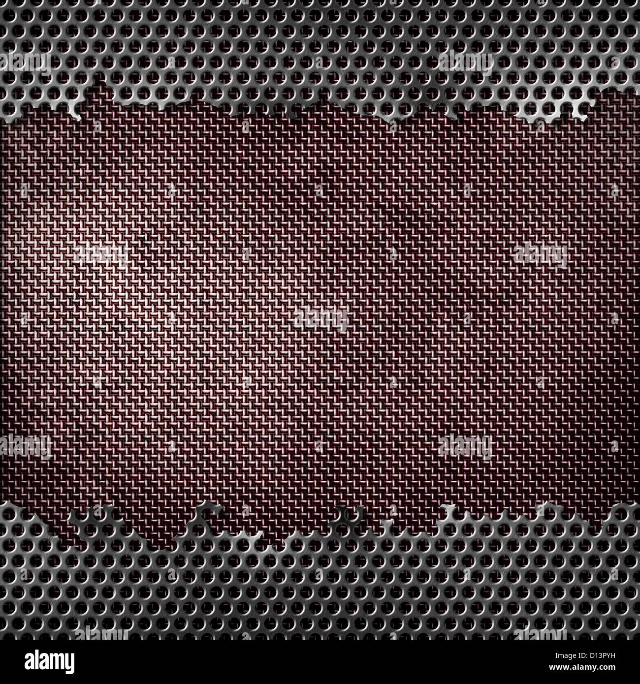 perforated metal with dark red background Stock Photo - Alamy