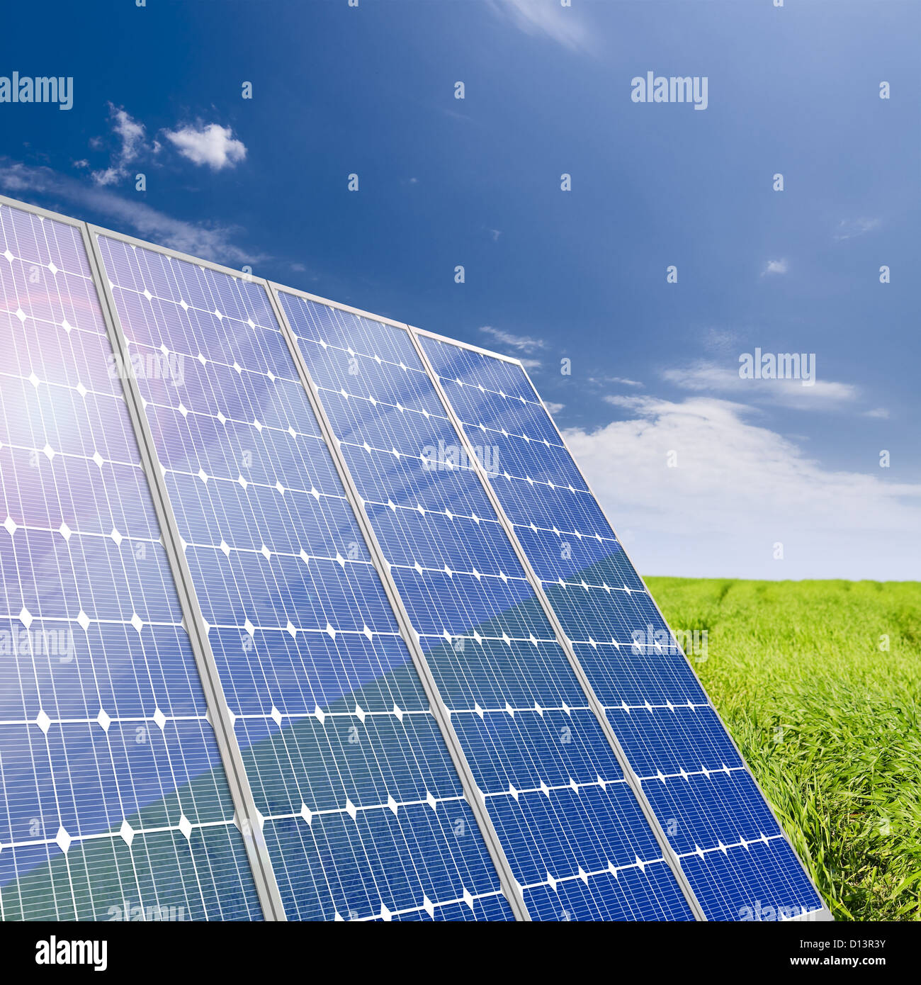 Texture photovoltaic solar cell panel green grass hi-res stock ...