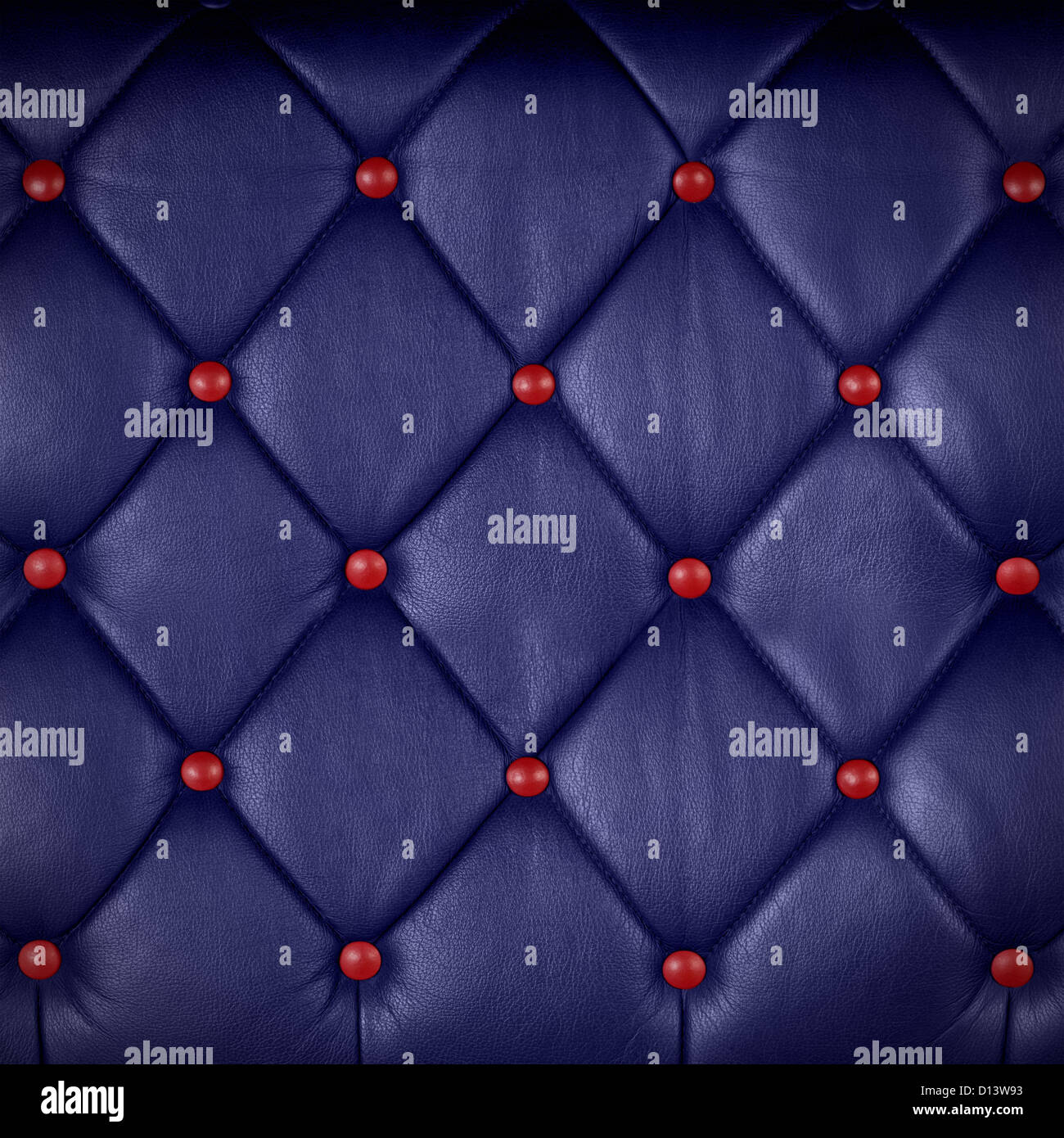 deep blue genuine leather with red button Stock Photo - Alamy