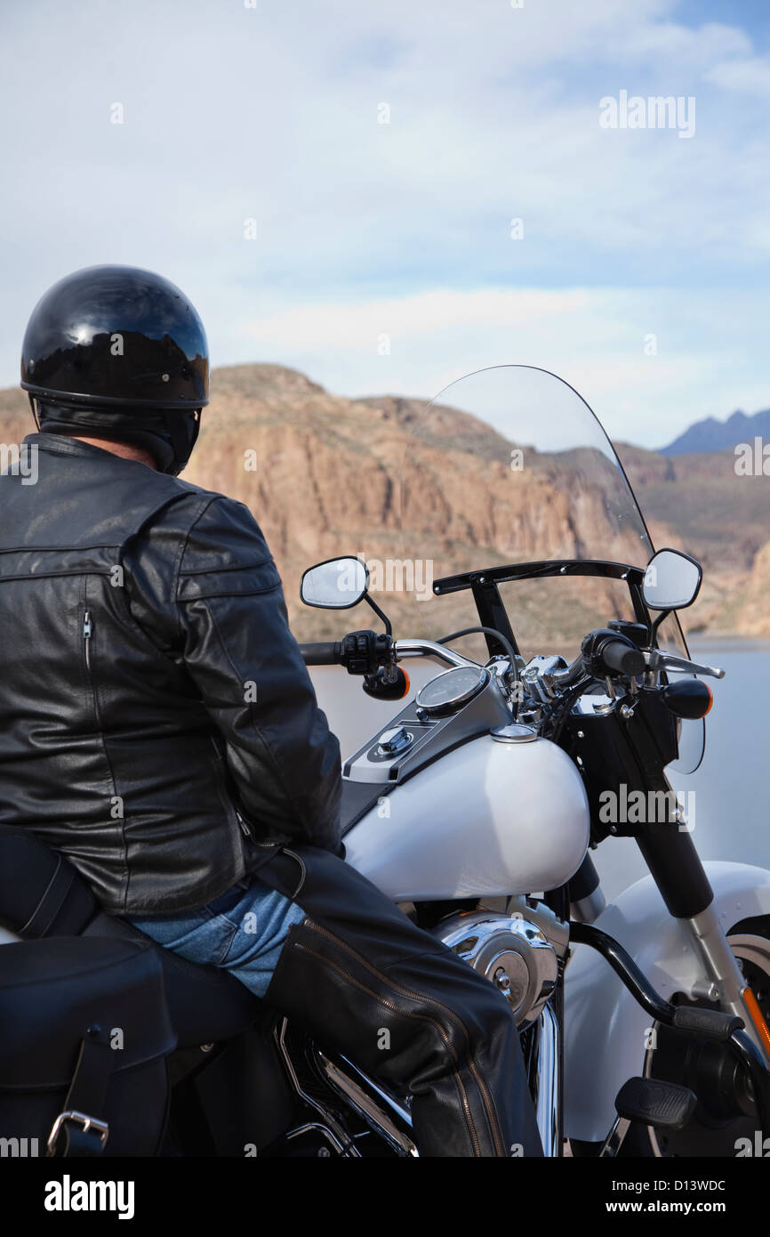 Person motorcycle mountain usa hi-res stock photography and images - Alamy