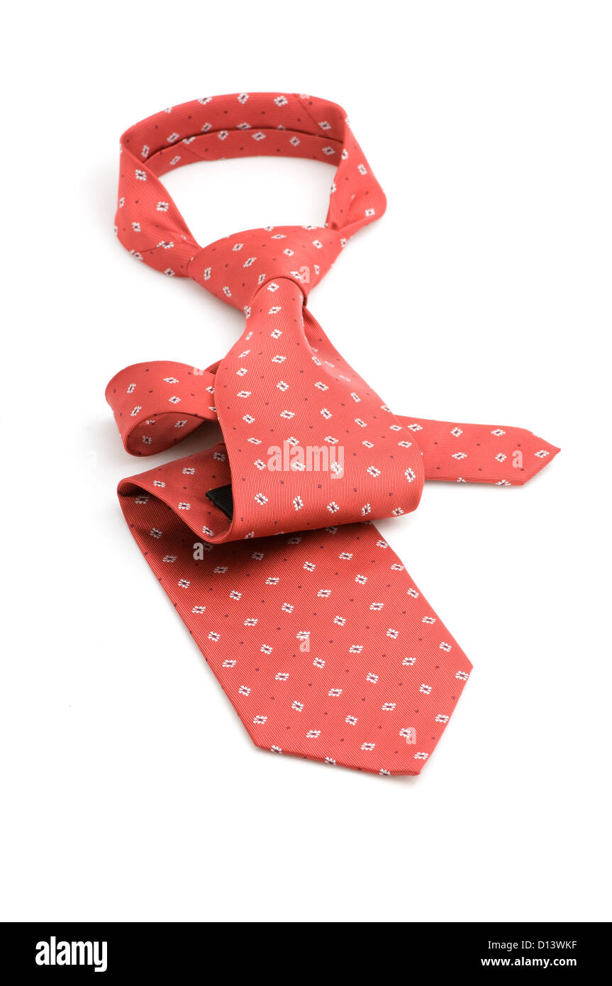 red necktie on white background Stock Photo - Alamy