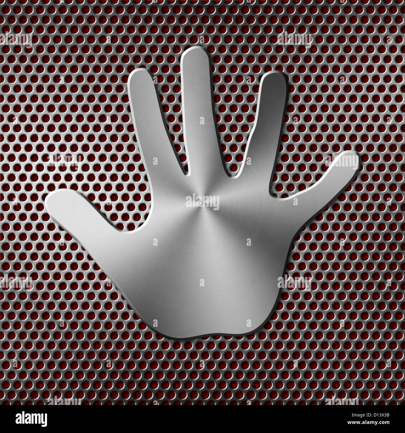 metal hand print on background Stock Photo - Alamy