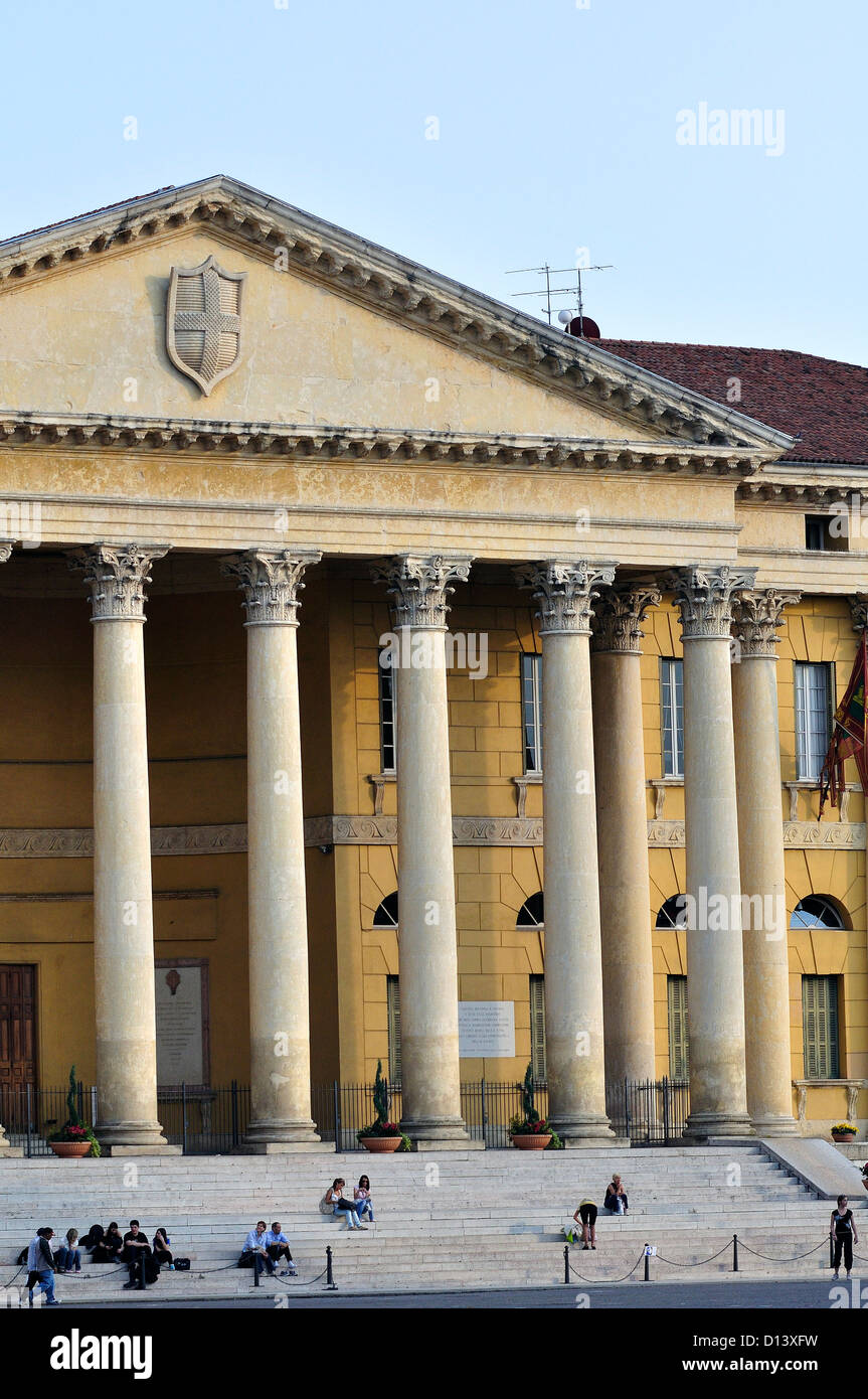 Italy, Veneto, Verona, Bra Square, Palazzo Barbieri Palace, now Town ...