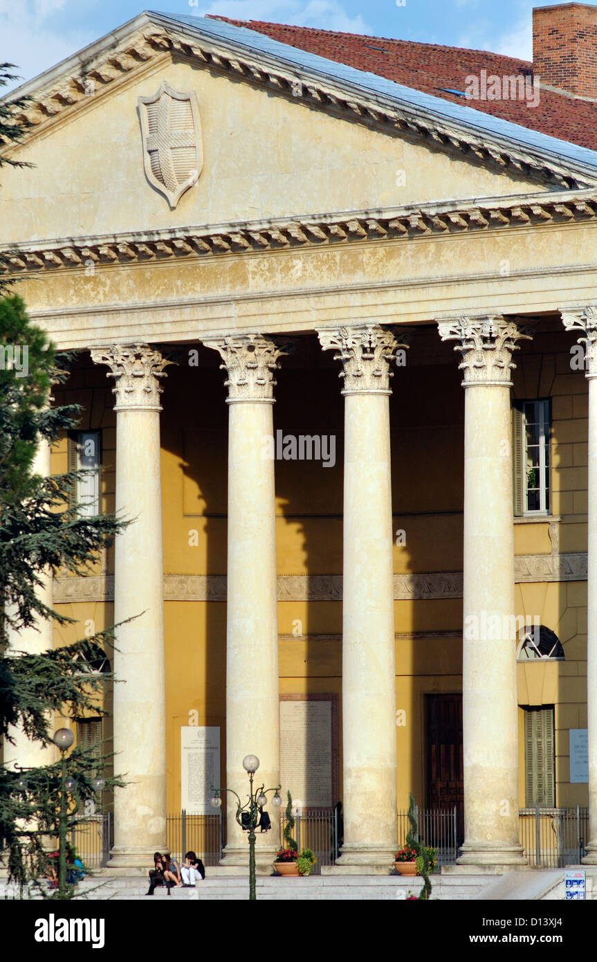 Italy, Veneto, Verona, Piazza Bra Square, Palazzo Barbieri Palace, now ...