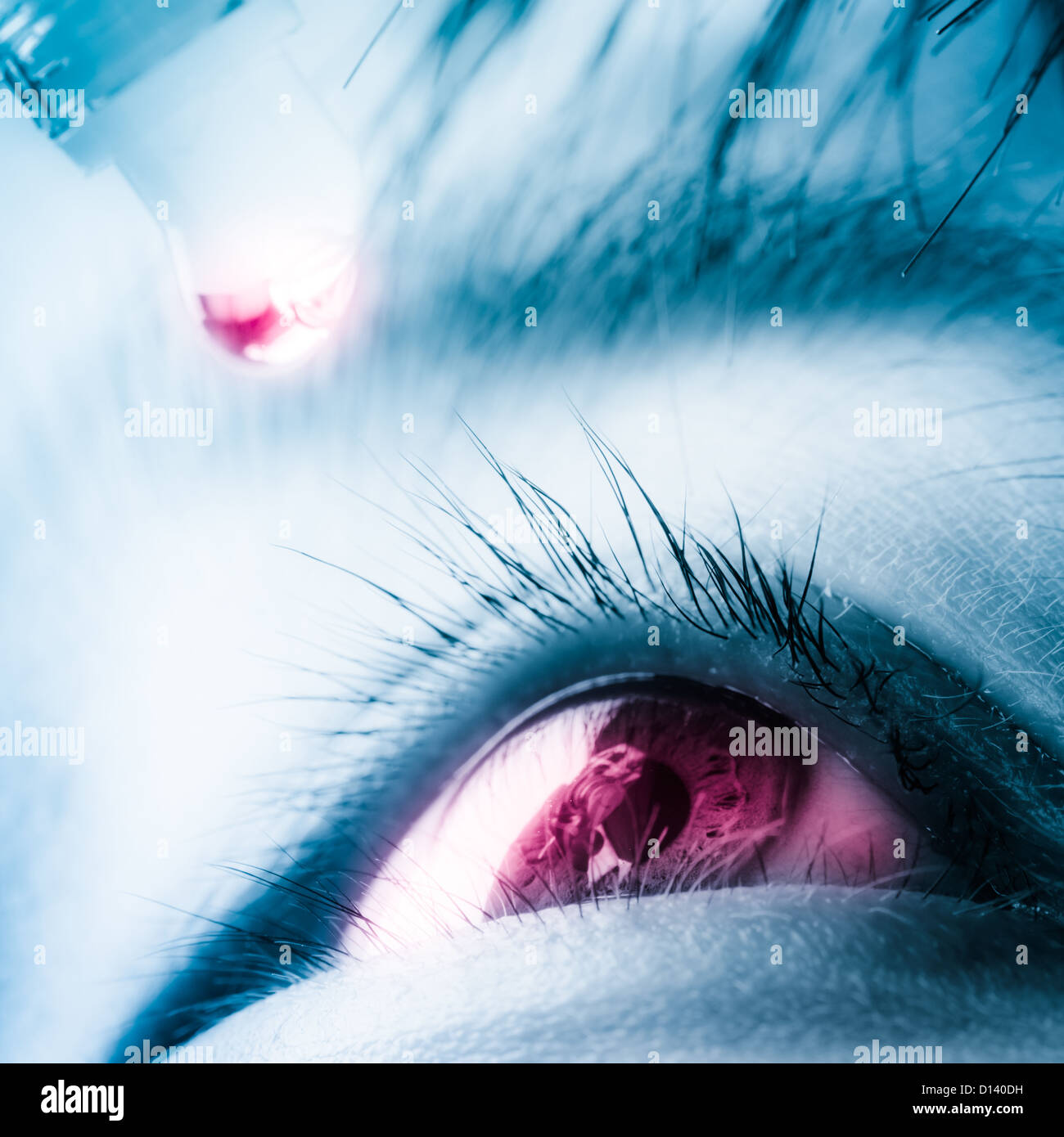 young woman applying eye drop Stock Photo - Alamy