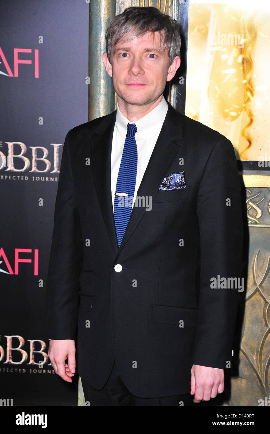 New York, USA. 6th December 2012. Martin Freeman at arrivals for THE ...