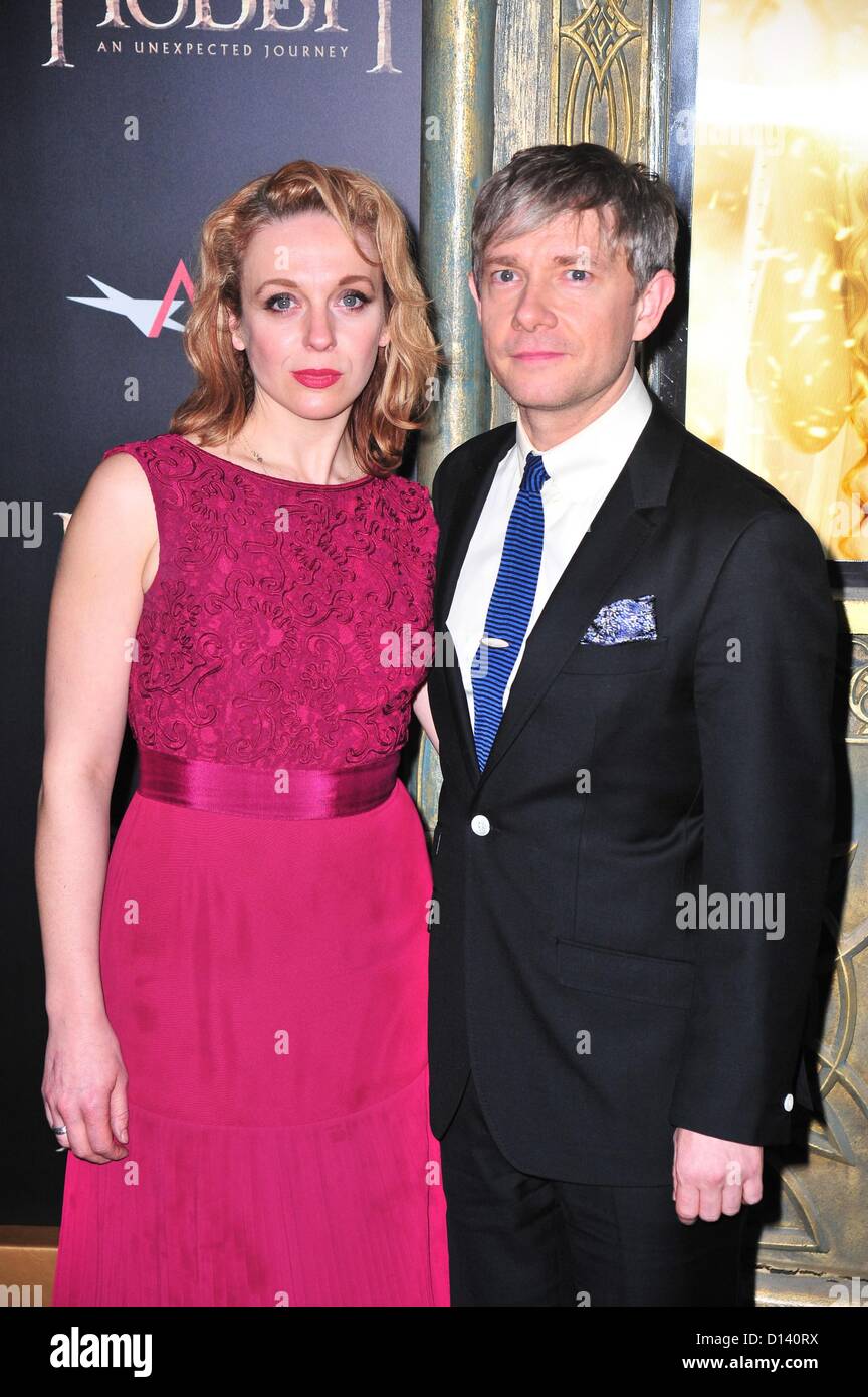 New York, USA. 6th December 2012. Amanda Abbington, Martin Freeman at ...