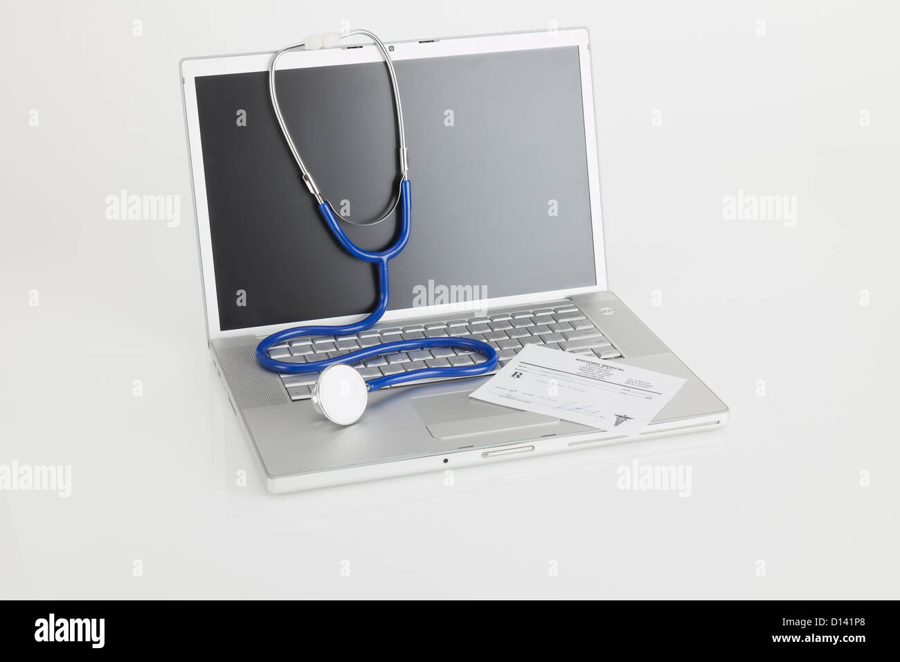 Studio shot of laptop and stethoscope Stock Photo - Alamy