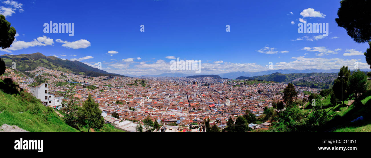 Panoramic view of Quito in Ecuador blue skyes Stock Photo - Alamy