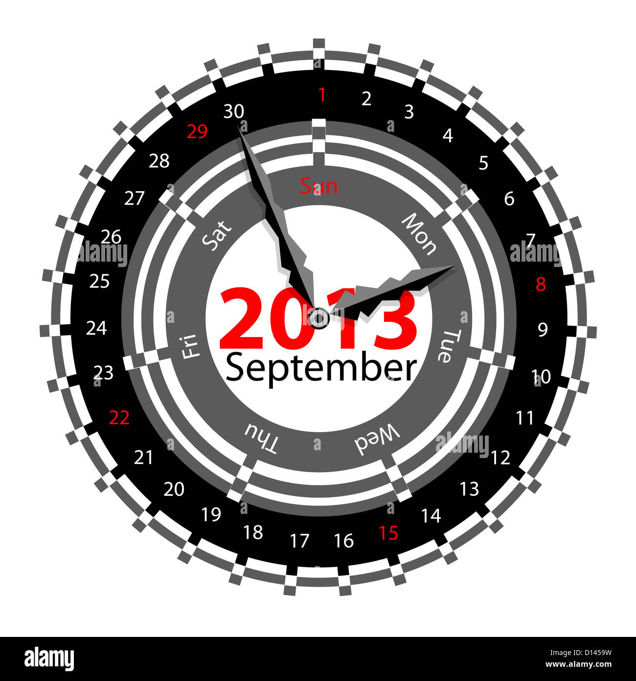 Creative idea of design of a Clock with circular calendar for 2013 ...