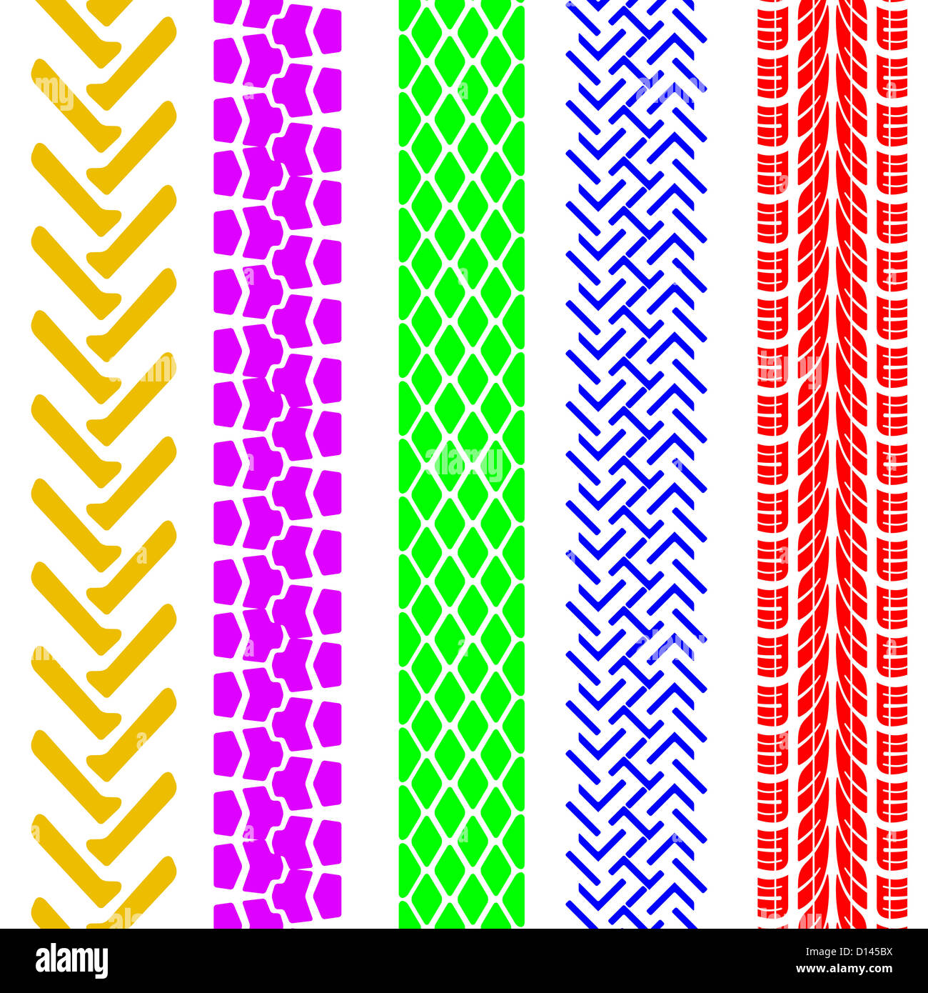 Set of detailed tire prints, vector illustration Stock Photo - Alamy