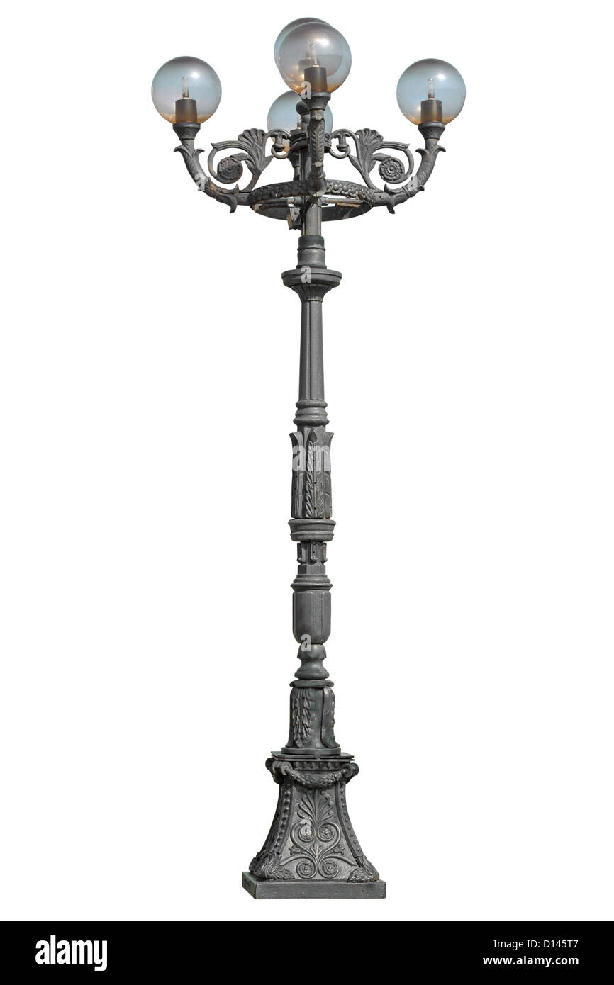 Lamppost isolated on a white background Stock Photo - Alamy