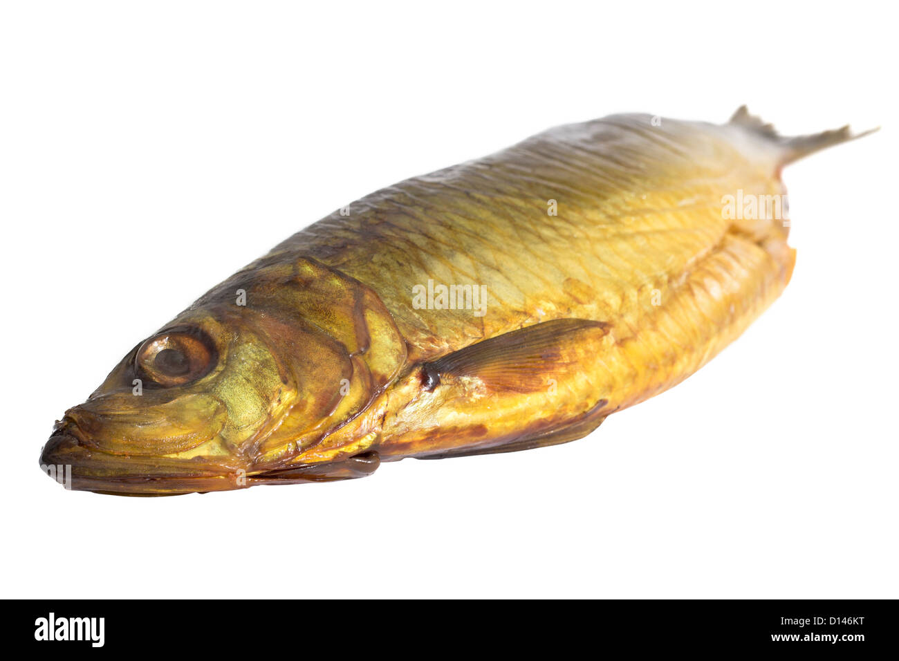 Smoked fish isolated on white background Stock Photo - Alamy