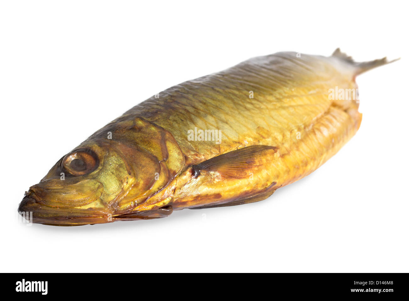 Smoked fish isolated on white background Stock Photo - Alamy