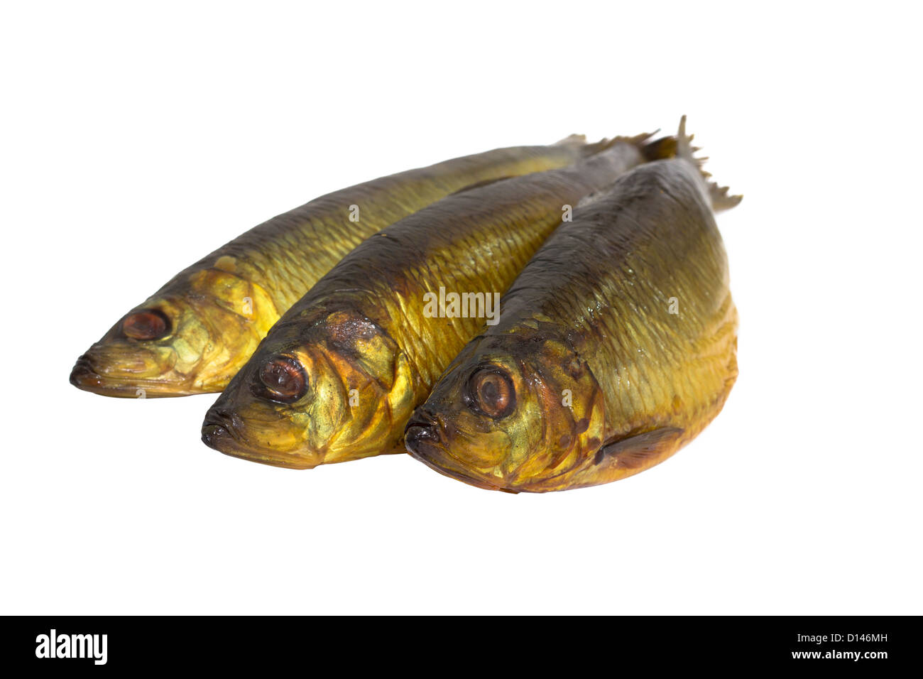 Smoked fish isolated on white background Stock Photo - Alamy