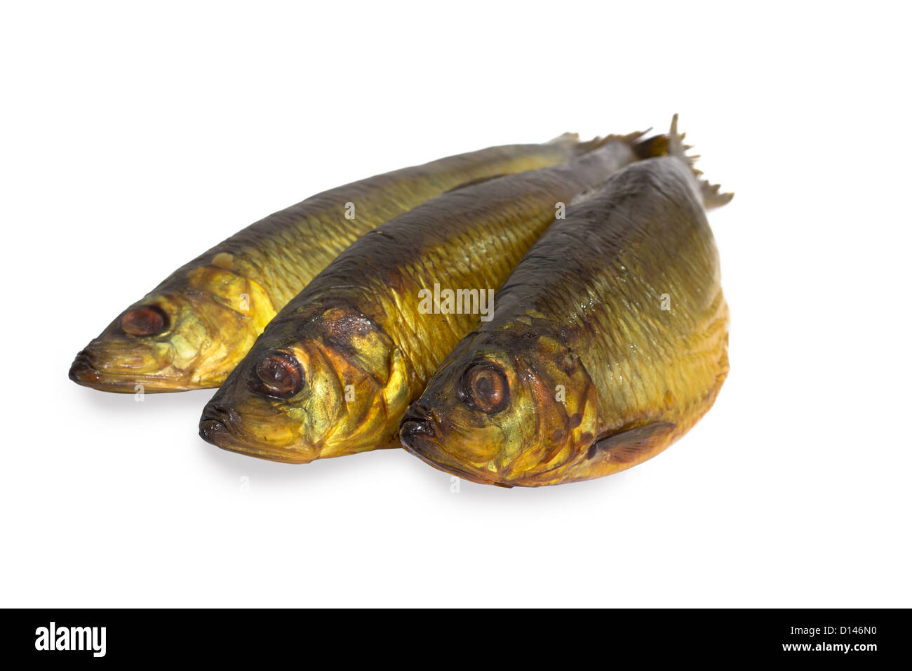 Smoked fish isolated on white background Stock Photo - Alamy