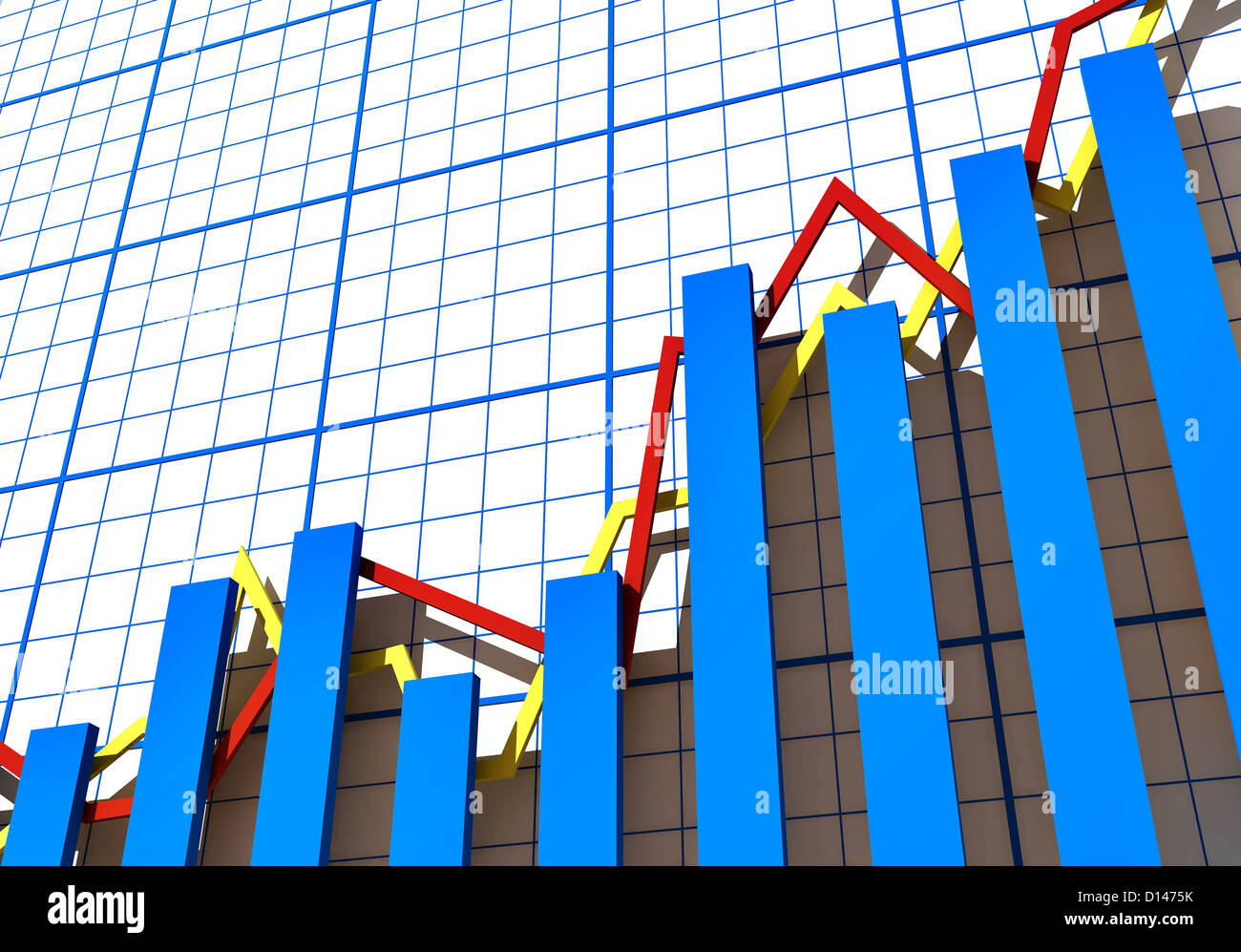 blue 3d chart statistics Stock Photo - Alamy