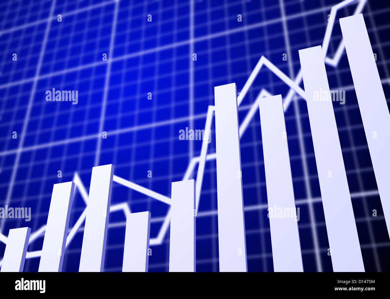 blue 3d chart statistics Stock Photo - Alamy