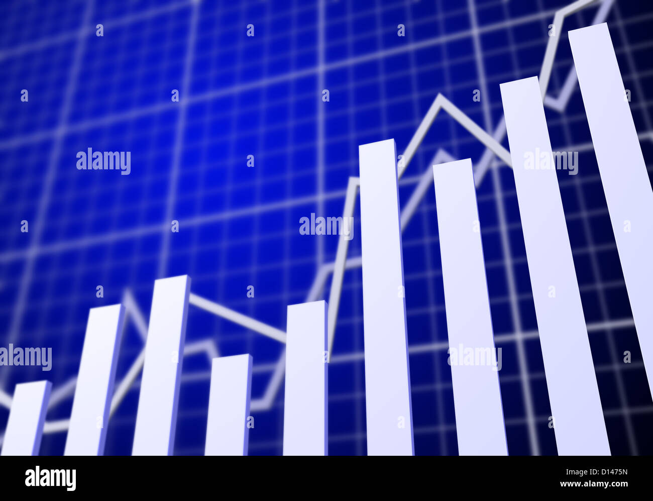 blue 3d chart statistics Stock Photo - Alamy