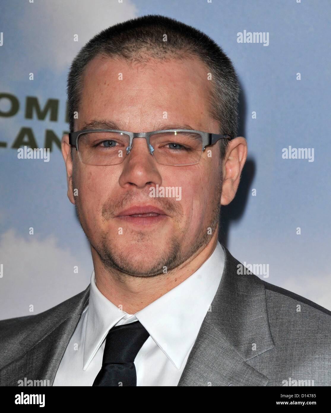 Los Angeles, USA. 6th December 2012. Matt Damon at arrivals for ...