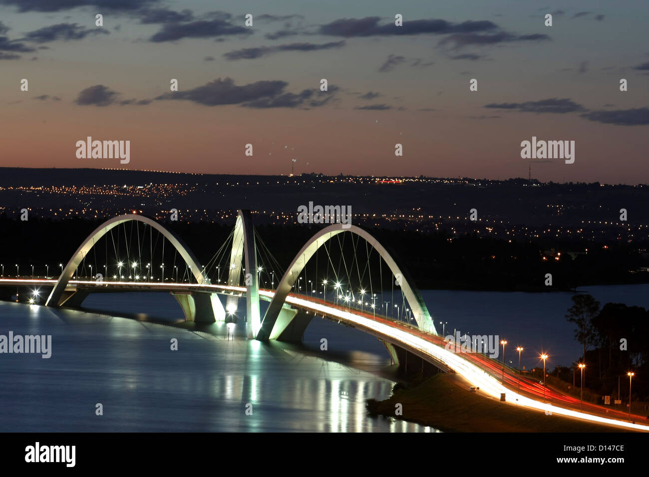 A picture dated 13 April 2010 shows a night view of the Bridge ...