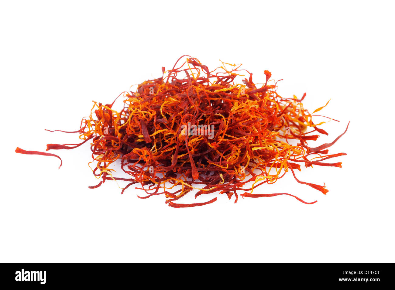 saffron pistil on white background Stock Photo - Alamy