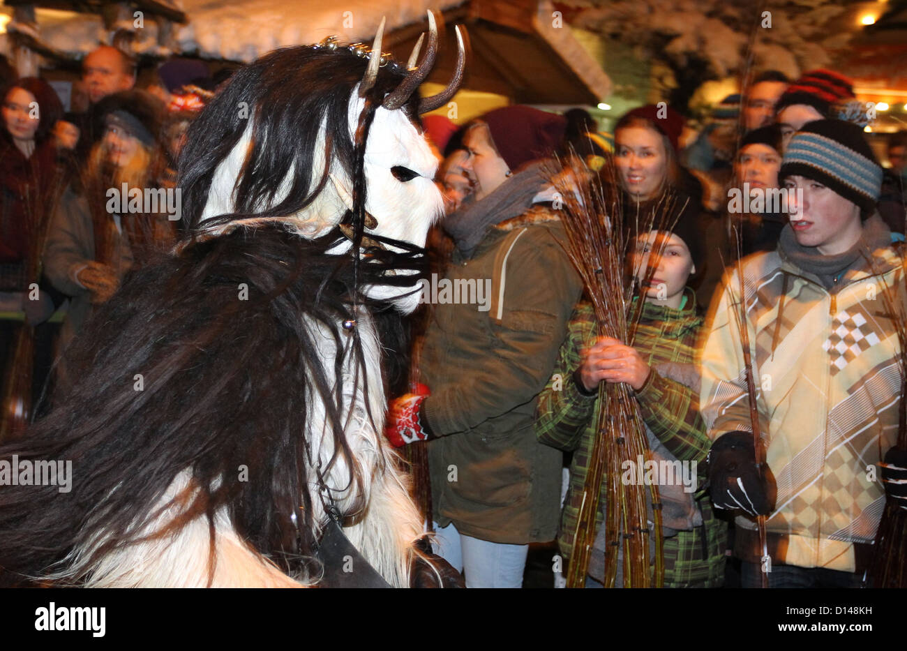 Winter fools, also known as 'Klausen', roam during a traditional parade ...
