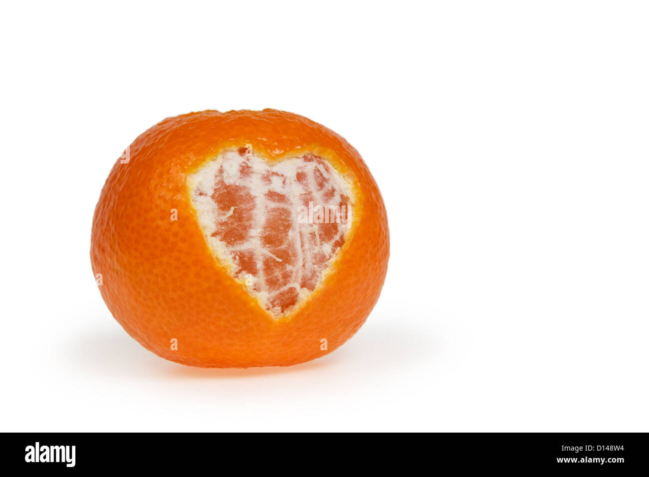 tangerine with heart symbol isolated on white Stock Photo - Alamy