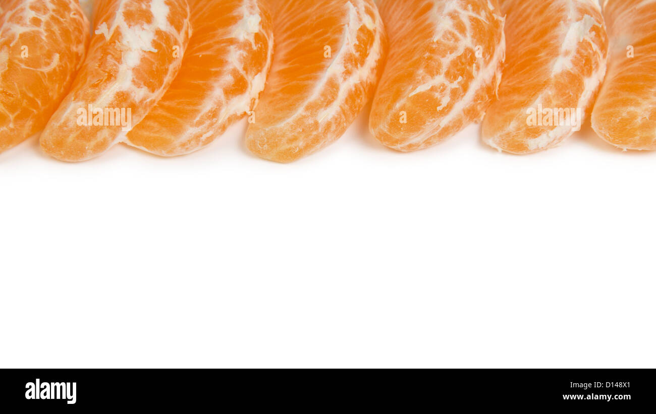 border from tangerine slices isolated on white Stock Photo - Alamy