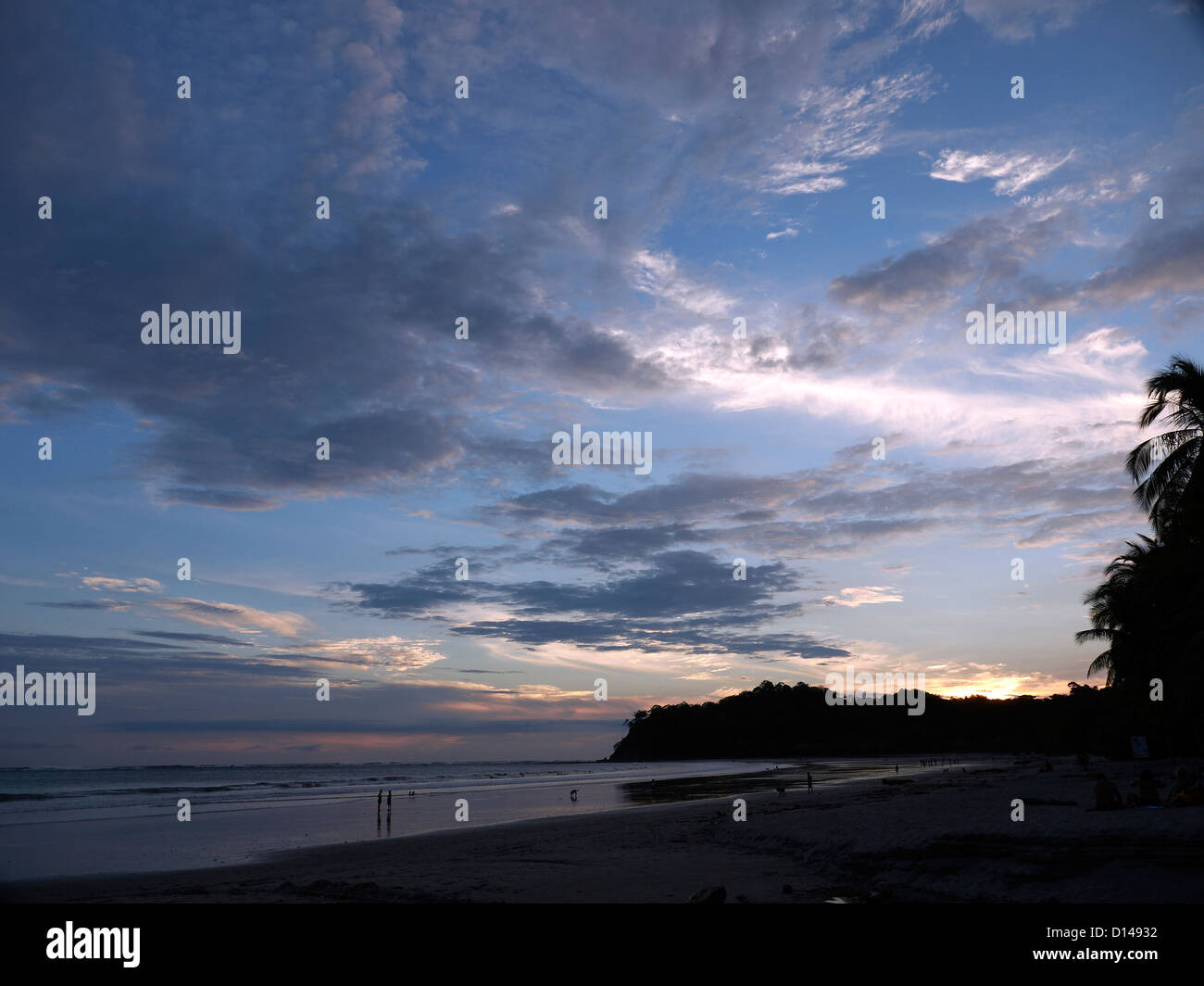 twilight at the beach of Playa Samara; Nicoya Peninsula; Costa Rica ...