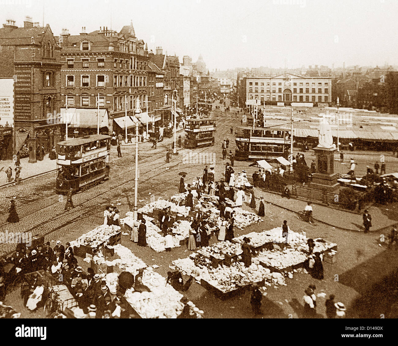 Nottingham Market Square Edwardian period Stock Photo - Alamy
